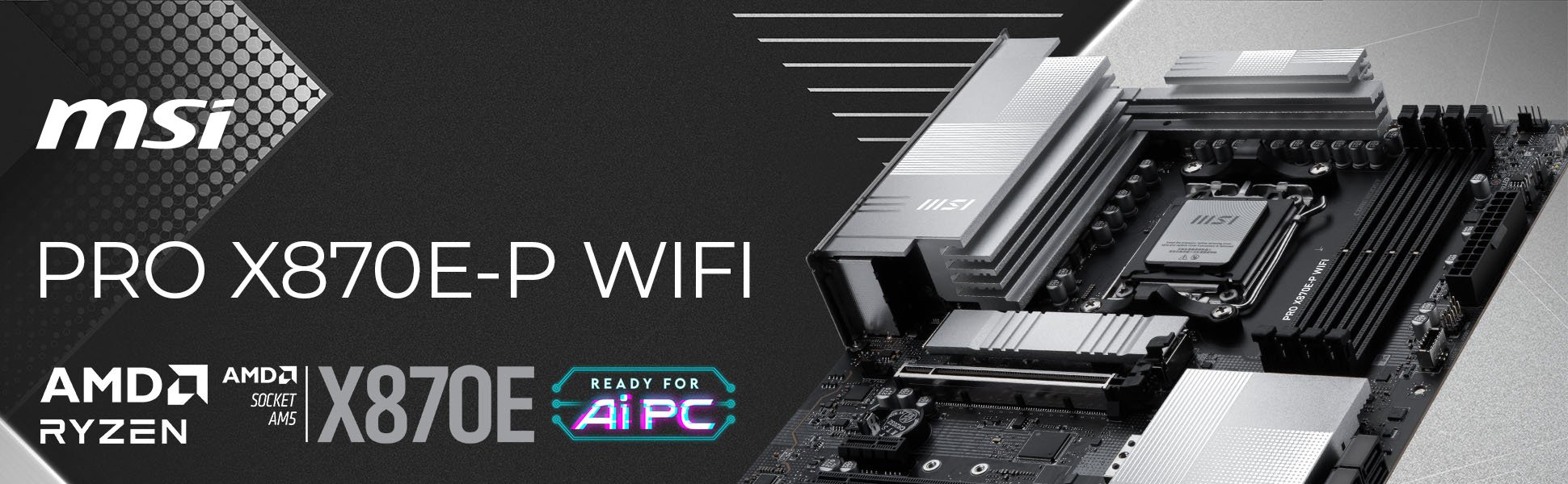 MSI PRO X870E-P WIFI AM5 ATX AMD Motherboards, USB 4.0 (40G),4x SATA 6Gb/s,Wi-Fi 7, Triple M.2 ...